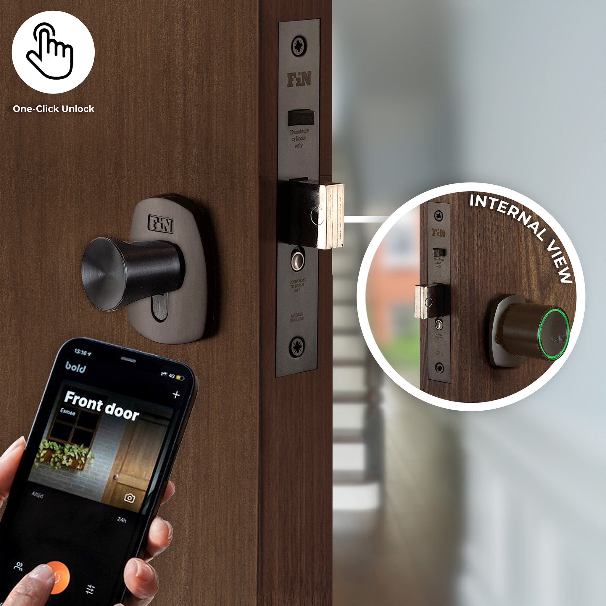 Smart Auto Deadbolt Nightlatch - Matt Bronze – FinFort