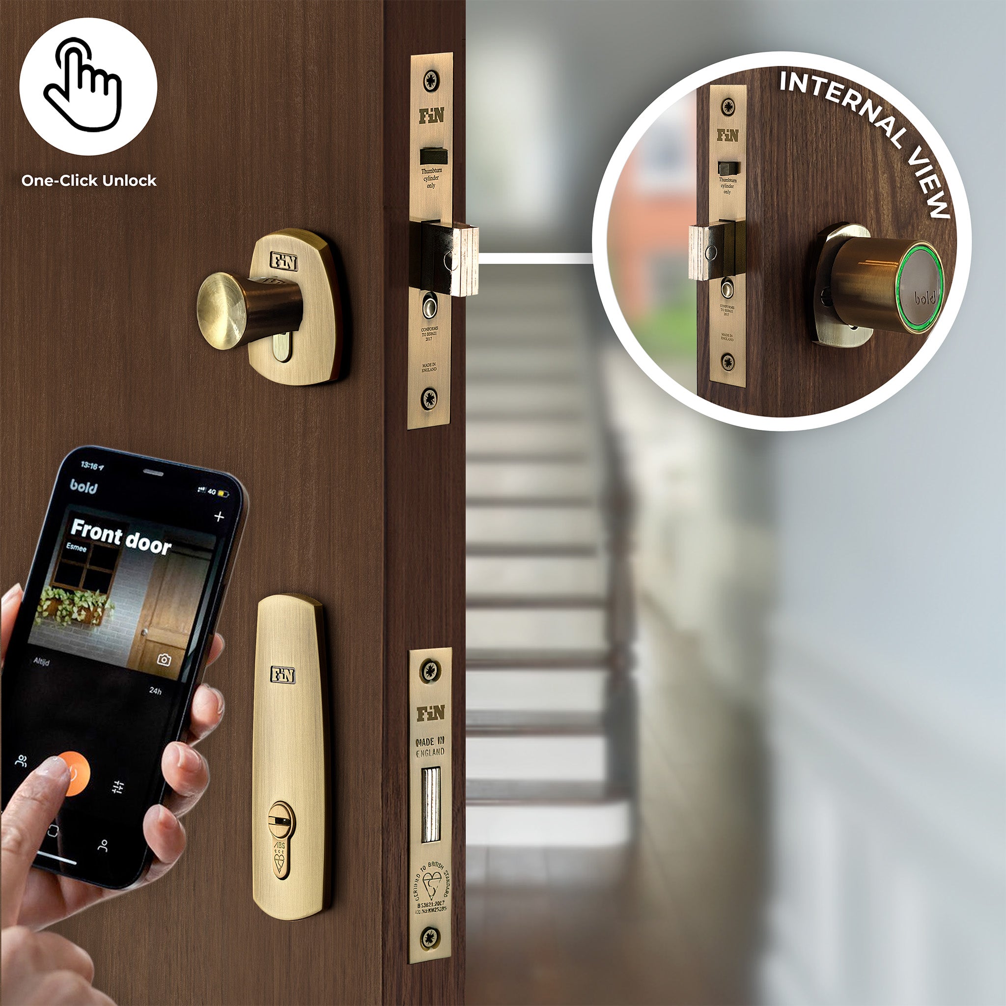 Smart Dual Door Lock Set - Antique Brass – FinFort